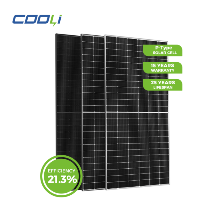 Solar Panel 400W/450W/550W - Cooli Lithium Battery Factory